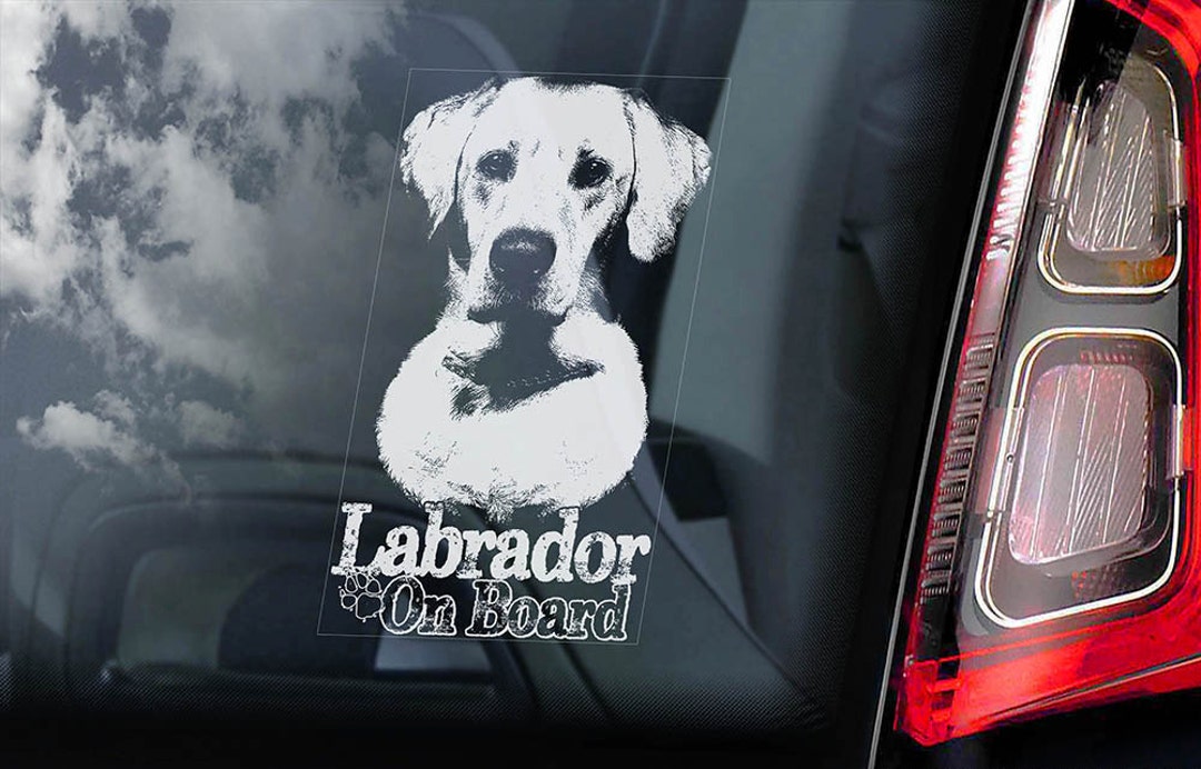 Labrador on Board - Car Window Sticker - Retriever Golden Dog Sign Lab ...