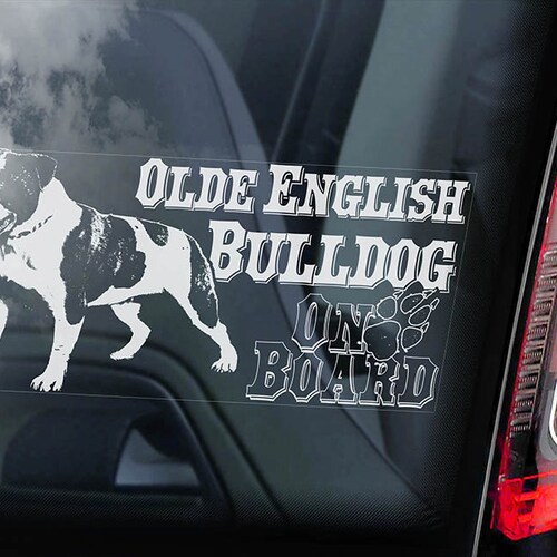 American Bulldog on Board Car Window Sticker Beware of the - Etsy UK
