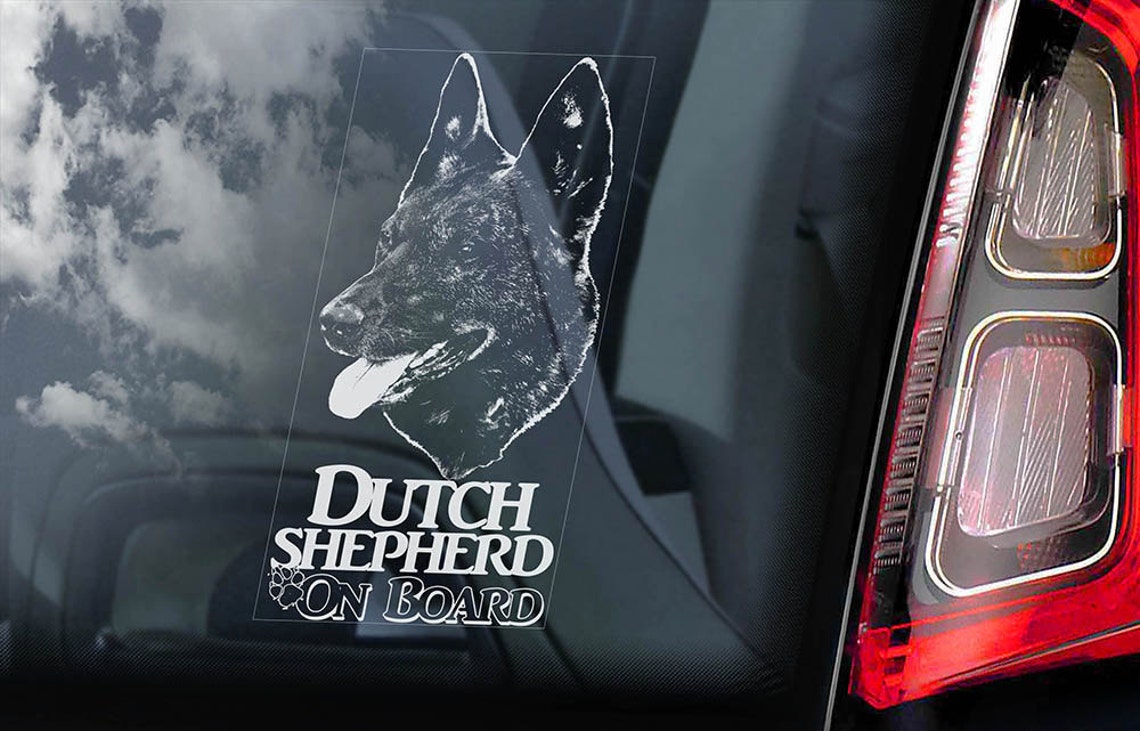 Dutch Shepherd on Board Car Window Sticker Hollandse | Etsy