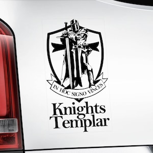 KNIGHTS TEMPLAR Car Sticker Window Decal Logo Cross Symbol Masonic ...
