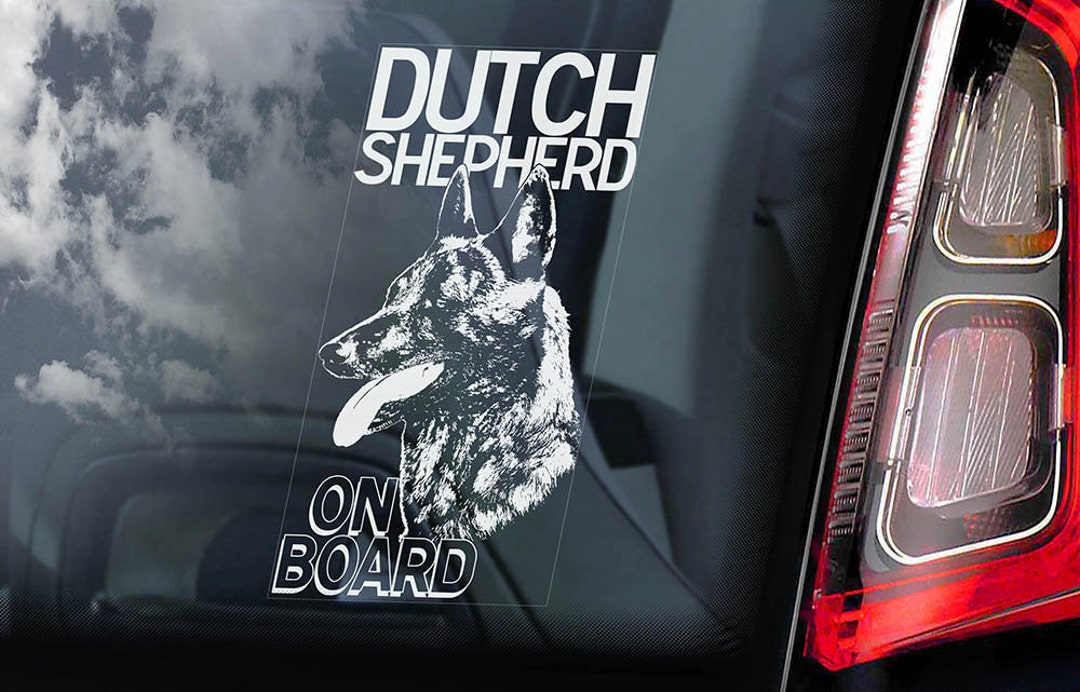 Dutch Shepherd on Board Car Window Sticker Hollandse - Etsy UK