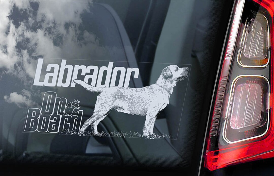 Labrador on Board - Car Window Sticker - Retriever Golden Dog Sign Lab ...