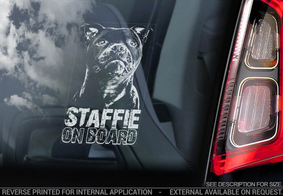 Pet Supplies Staffordshire Bull Terrier V12 Dog Sign Bumper Decal ...