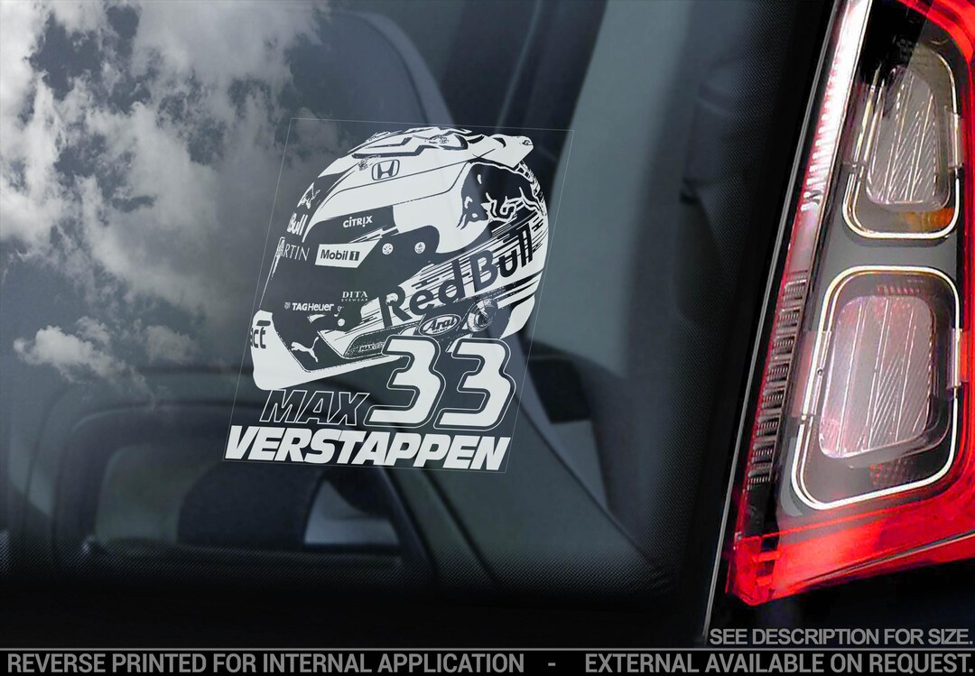 MAX VERSTAPPEN 33 Car Sticker, Formula One Helmet Design F1 Window ...