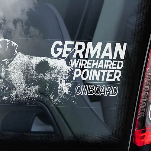 German Wirehaired Pointer on Board Car Window Sticker - Etsy