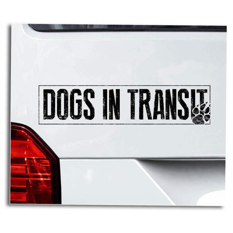Dogs in Transit, Car Window Sticker, Vehicle Sign, Dog Owner Decal Gift ...