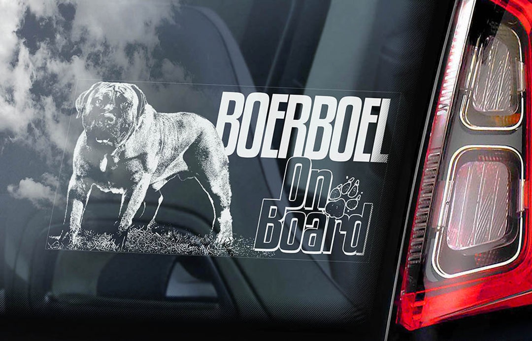 Boerboel on Board - Car Window Sticker - South African Mastiff Dog Sign ...