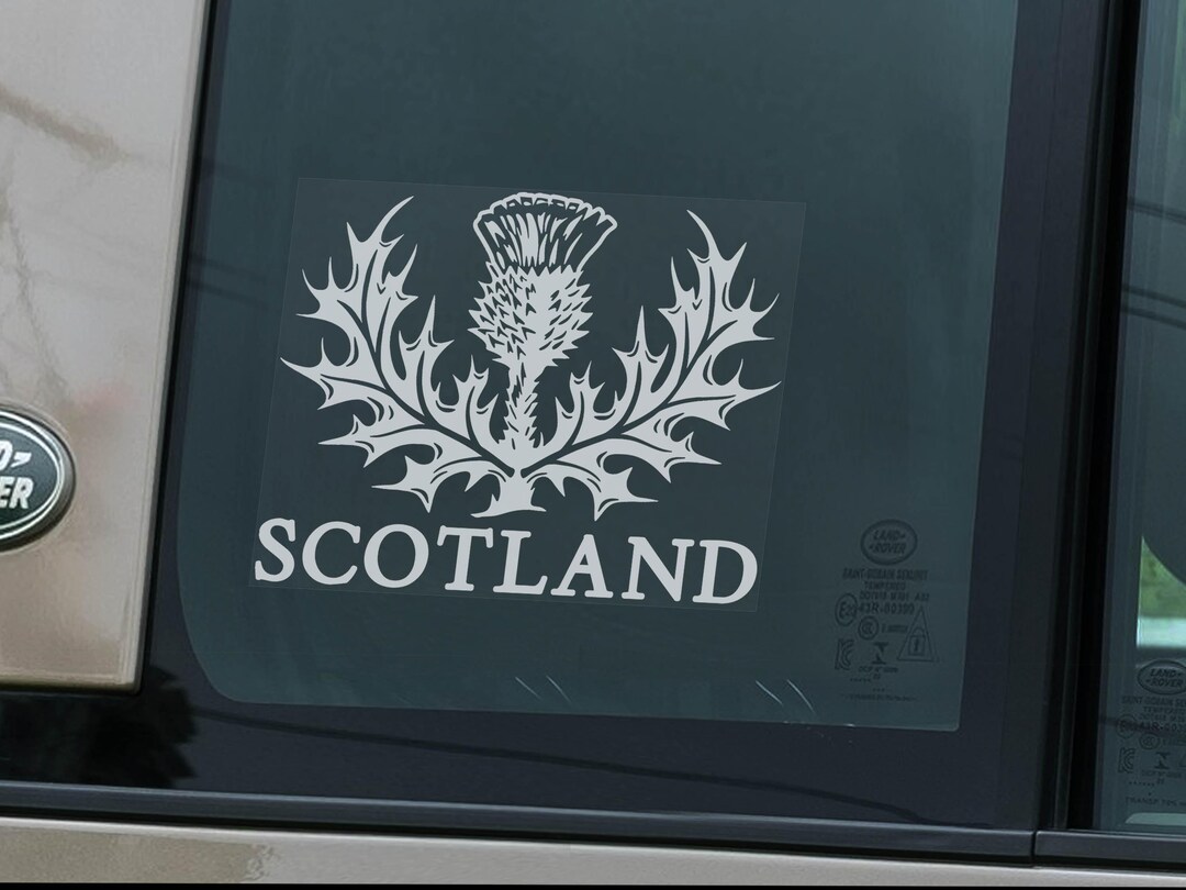SCOTTISH THISTLE Car Sticker - Scotland Flag Rugby Window Sign Crest ...