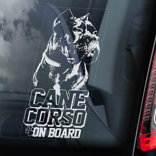 Cane Corso on Board Car Window Sticker Beware of the Dog | Etsy