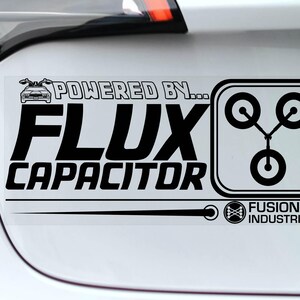 Back to the Future Car Sticker, 'powered by FLUX CAPACITOR' Window ...