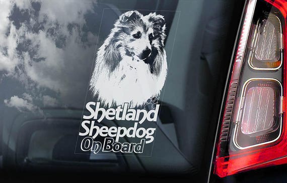 Shetland Sheepdog on Board Car Window Sticker Sheltie - Etsy