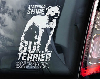 Staffy Staffordshire Bull Terrier Dog Car Van Window Bike Stickers - Etsy