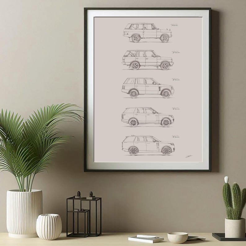 Range Rover Evolution Art Print, Automotive Illustration Artwork Poster ...