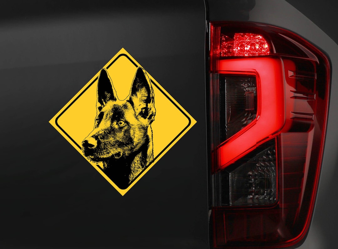 Belgian Malinois Sticker - Beware of the Dog Warning Sign Car Decal ...