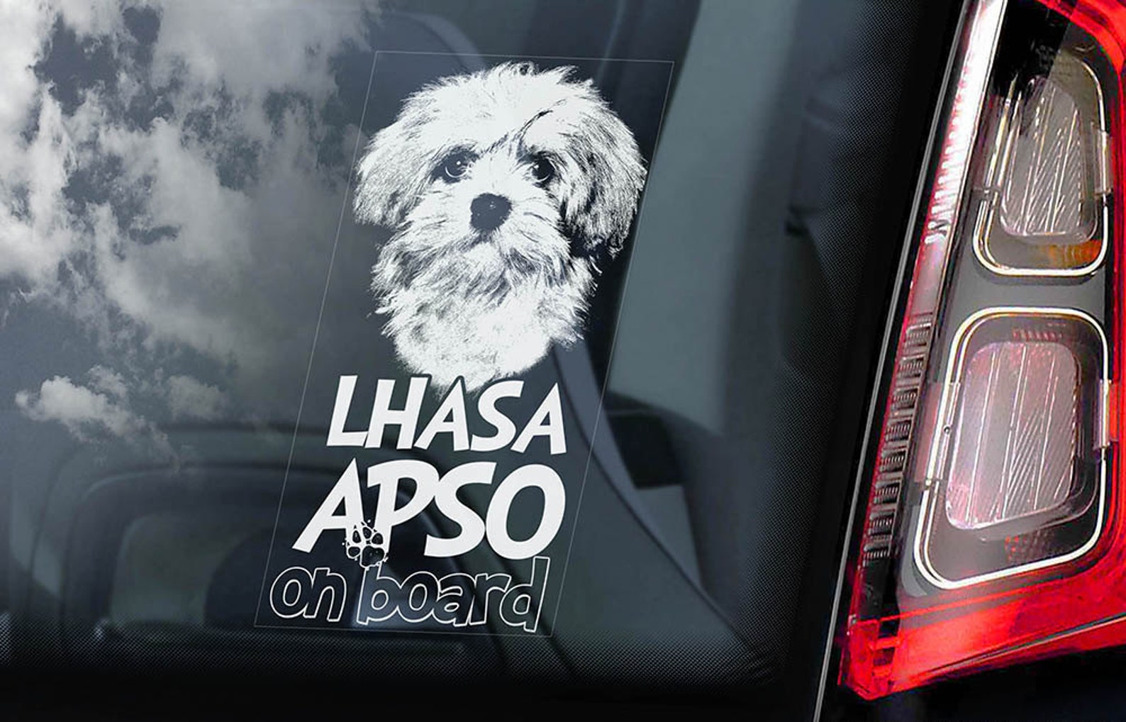 Lhasa Apso on Board Car Window Sticker Dog Sign Decal Art - Etsy UK