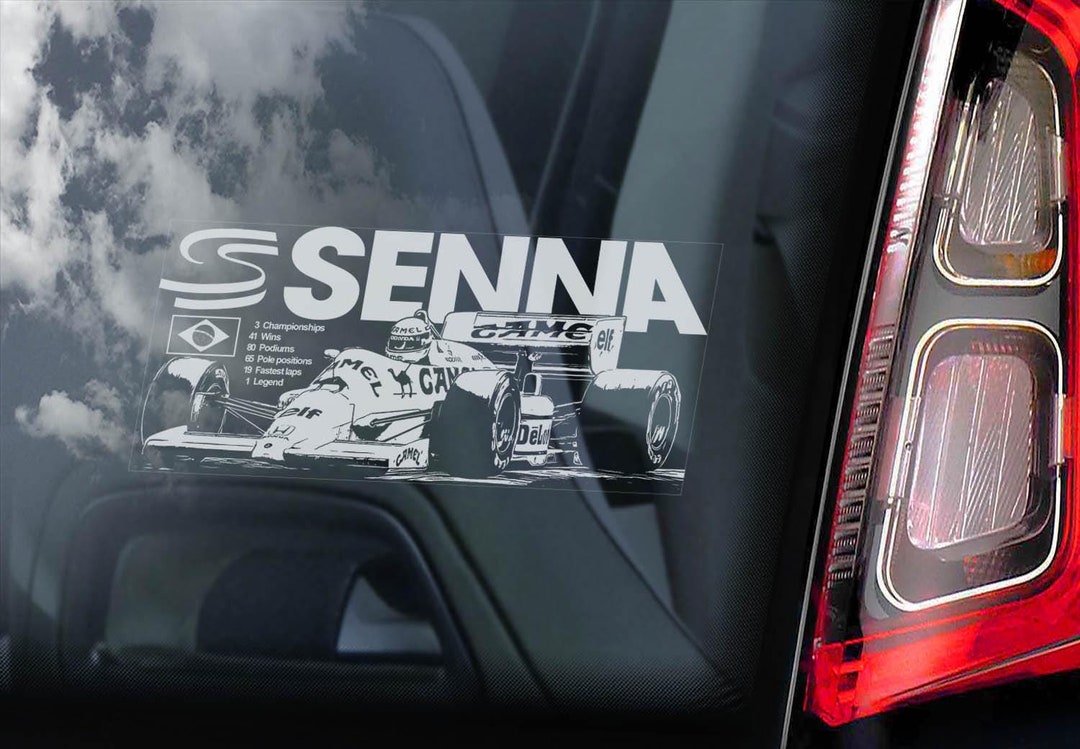 AYRTON SENNA Car Sticker, Window Laptop Decal Helmet F1 Formula 1 ...