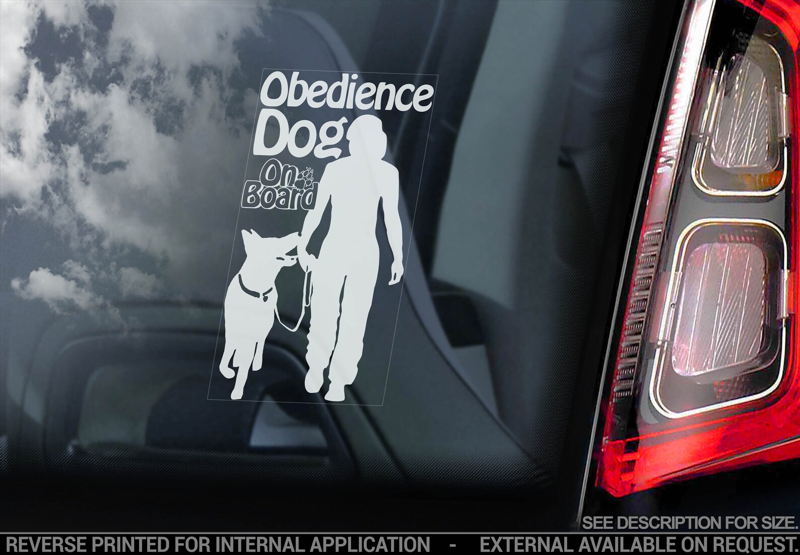 Obedience Dog on Board - Car Window Sticker - German Shepherd GSD ...