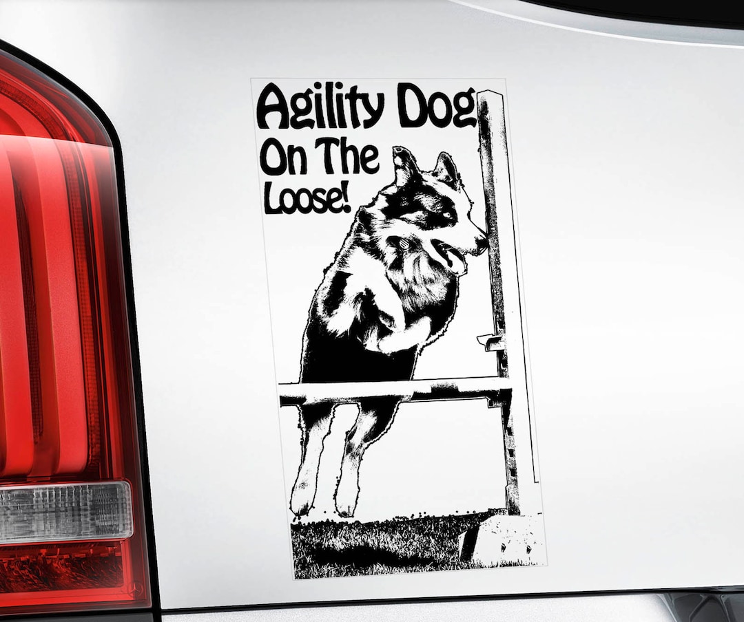 Agility Dog on the Loose! - Car Window Sticker - Dog on Board Sign ...