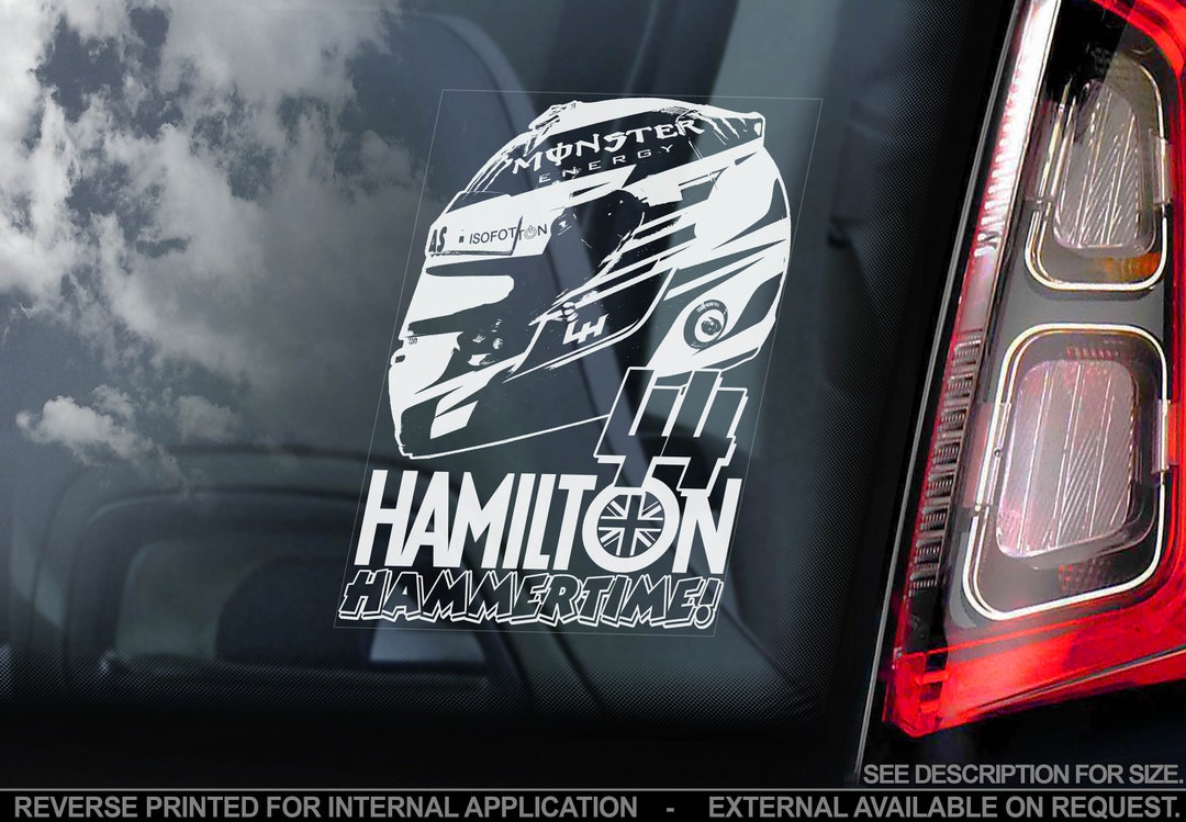 LEWIS HAMILTON #44 Car Sticker, Formula One F1 Window Decal Sign Gift ...
