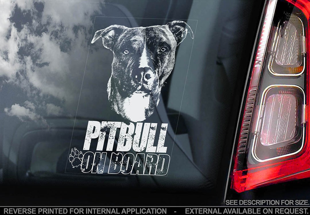 Pitbull on Board - Car Window Sticker - Pit Bull Terrier Beware of the ...