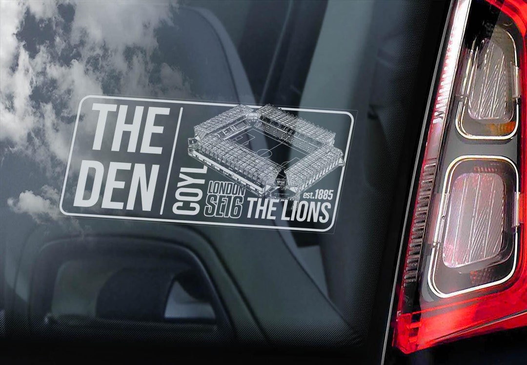 THE DEN Car Sticker - Millwall Lions COYL Football Window Decal - V01 ...