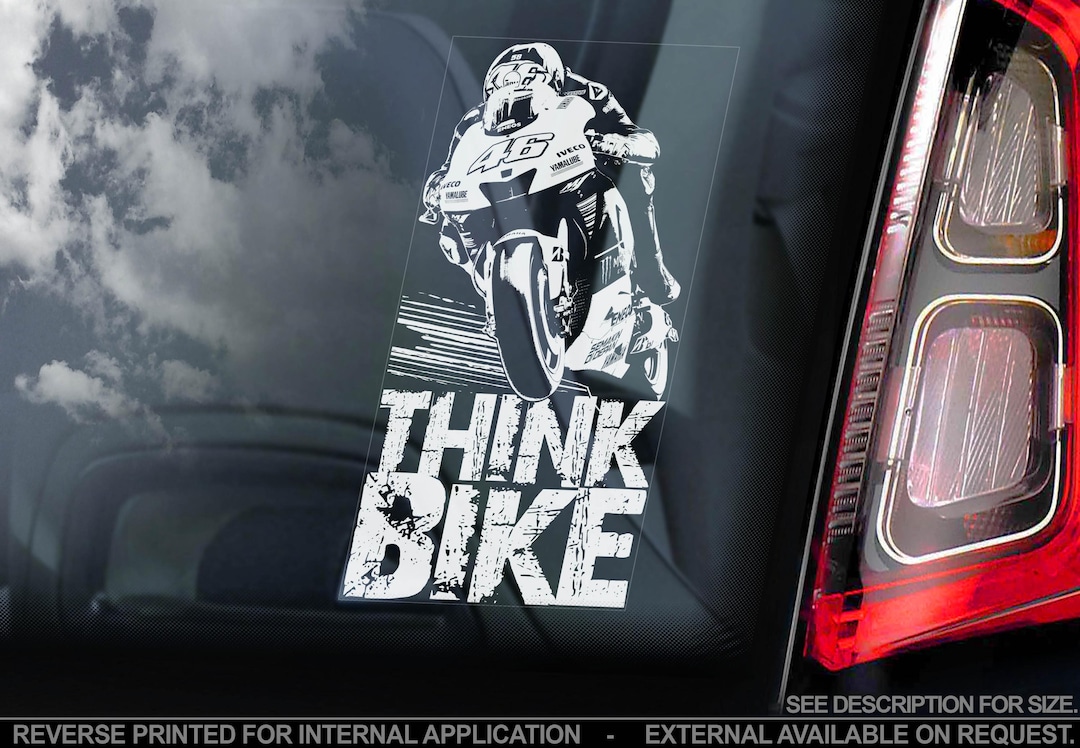 THINK BIKE Sticker, Window Safety Sign, Laptop Decal, Motorbike Car Van ...