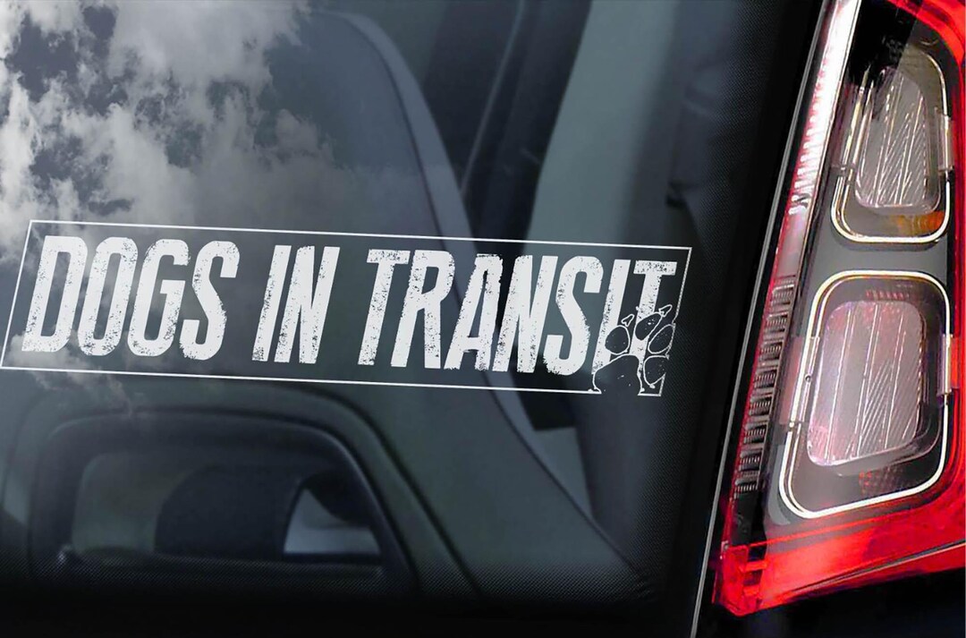 Dogs in Transit, Car Window Sticker, Bumper Sign, Dog Owner Decal Gift ...