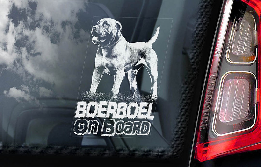 Boerboel on Board - Car Window Sticker - South African Mastiff Dog Sign ...