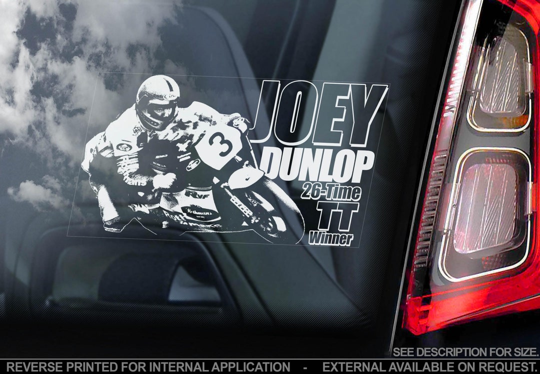 JOEY DUNLOP Car Sticker, Window Laptop Decal Motorbike Helmet Isle of ...
