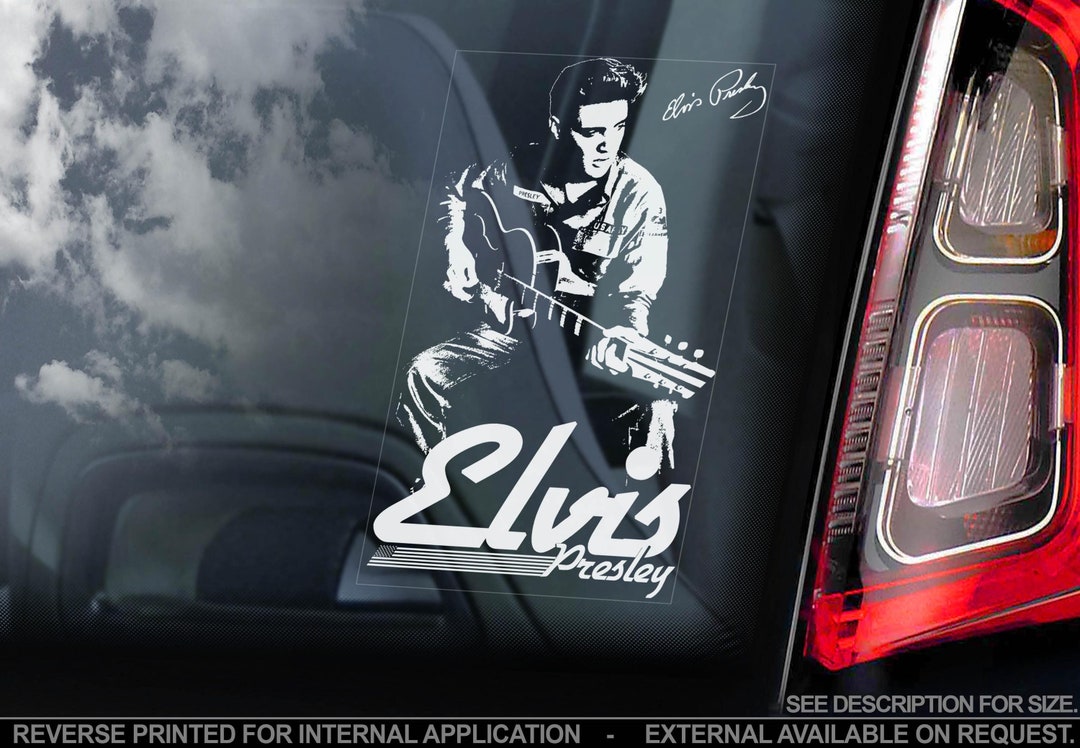 ELVIS Car Sticker, Window Laptop Bumper Rock Decal Gift Idea Presley ...