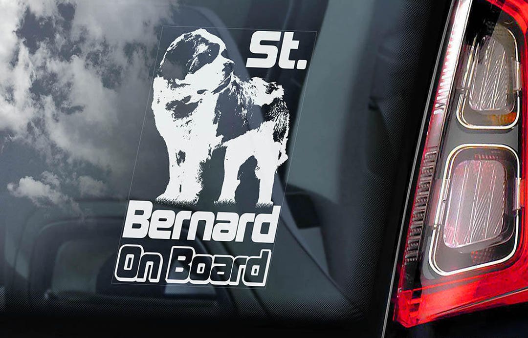 Saint Bernard on Board - Car Window Sticker - St Bernhardshund Dog Sign ...