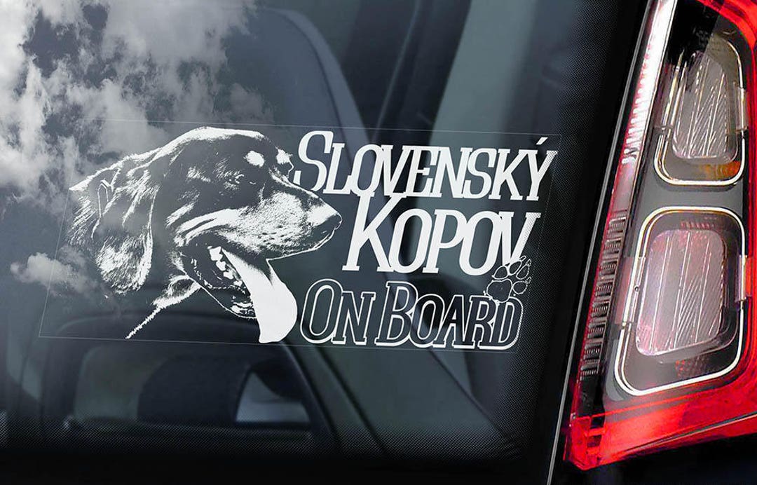 Slovenský Kopov - Car Window Sticker - Slovak Hound Dog Sign Decal Sign ...