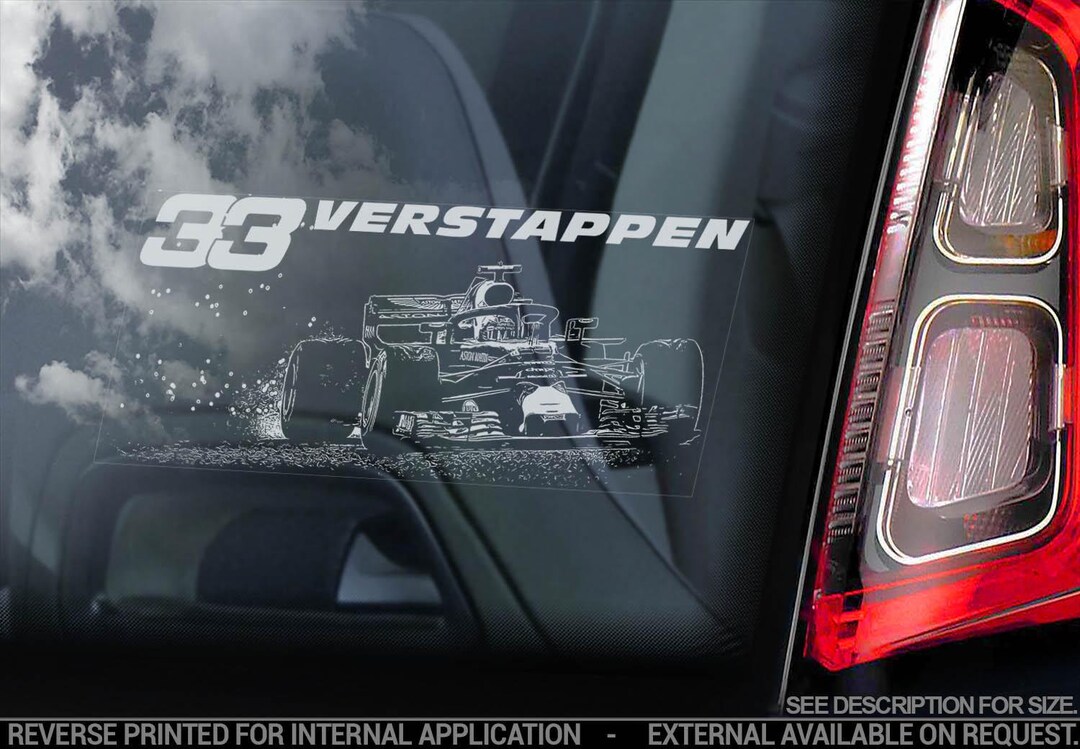 MAX VERSTAPPEN 33 Car Sticker, Formula One F1 Window Laptop Decal Gift ...
