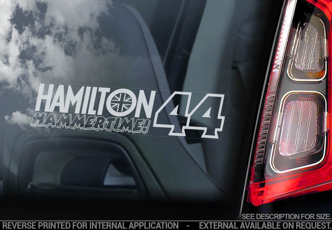 LEWIS HAMILTON #44 Car Sticker, Formula One F1 Window Decal Sign Gift ...