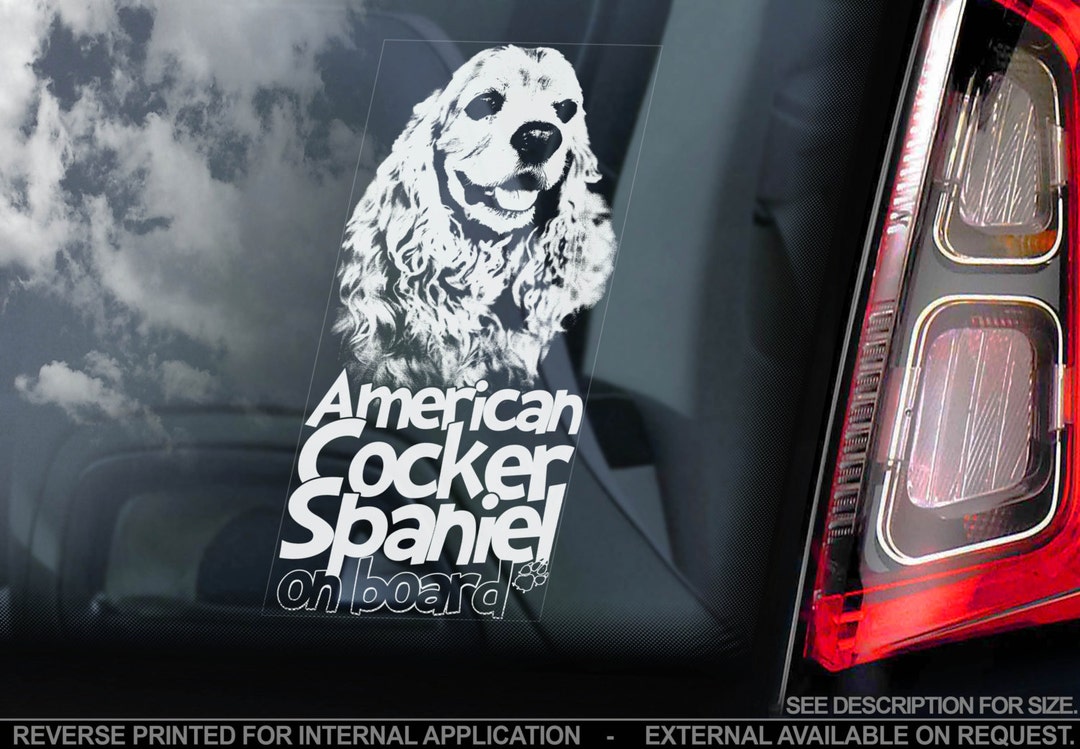American Cocker Spaniel, Car Window Sticker - Dog Owner Gift Idea Sign ...