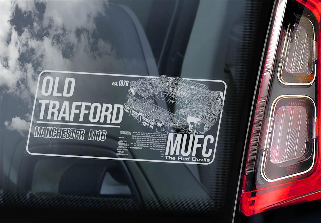 OLD TRAFFORD Car Sticker - Football Club MUFC Manchester United Window ...