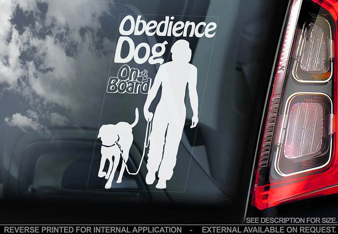 Obedience Dog on Board Car Window Sticker Training Trial | Etsy