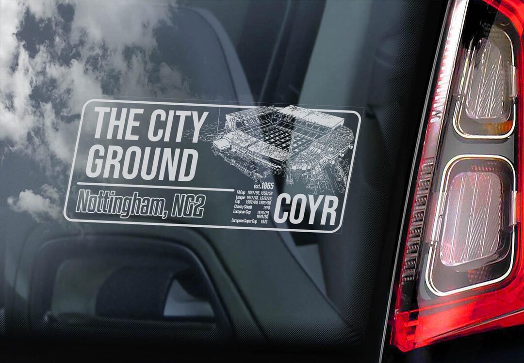 THE CITY GROUND Car Sticker Nottingham Forest Football Club Window ...