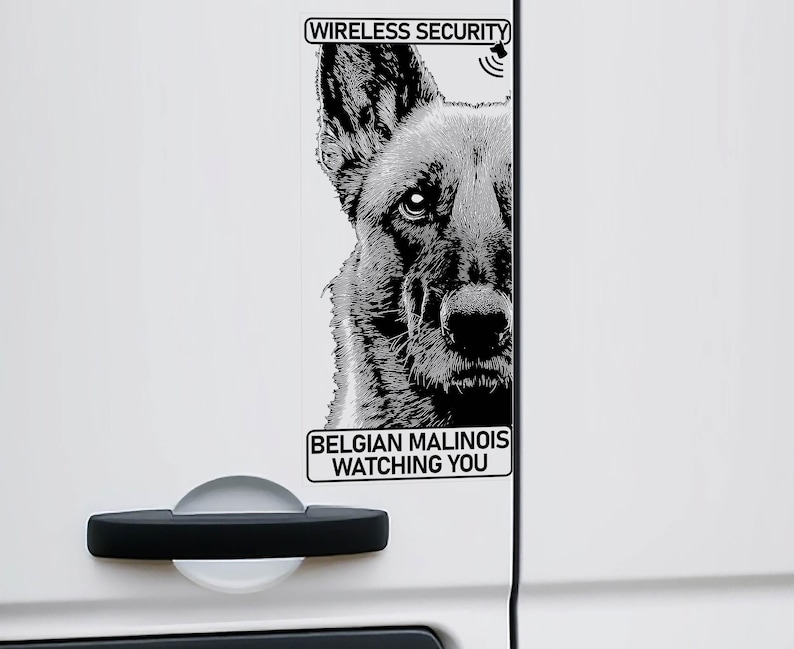 BELGIAN MALINOIS Wireless Security, Car Window Sticker - Warning Home ...