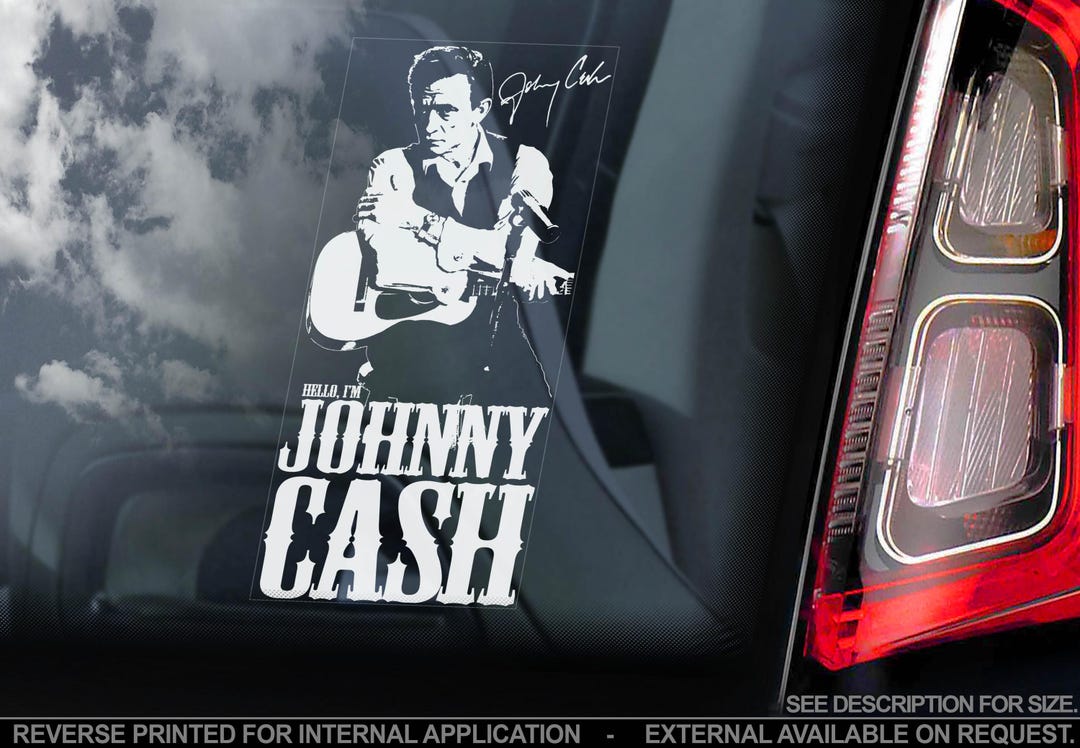 JOHNNY CASH Car Sticker, Window Laptop Bumper Country Fan Music Vinyl ...