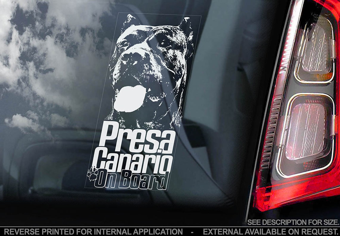 Presa Canario on Board Car Window Sticker Dogo Canary | Etsy