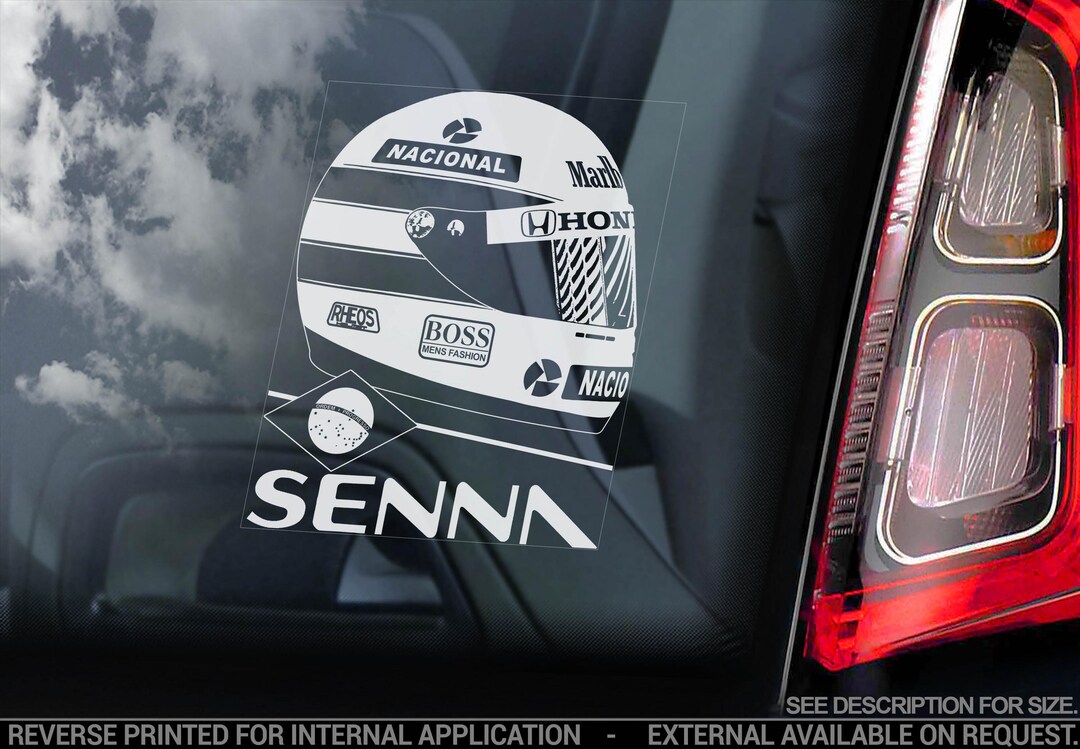 AYRTON SENNA Car Sticker, F1 Formula 1 Window Laptop Decal - Choose ...