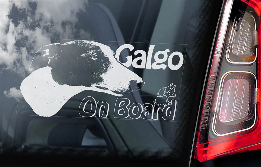 Galgo on Board - Car Window Sticker - Español Dog Spanish Greyhound ...