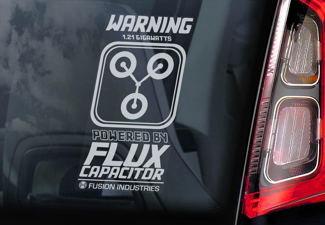 Powered by FLUX CAPACITOR Car Sticker, Back to the Future Window Decal ...