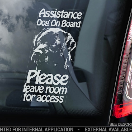 Assistance Dog on Board Car Window Sticker Black Labrador - Etsy UK