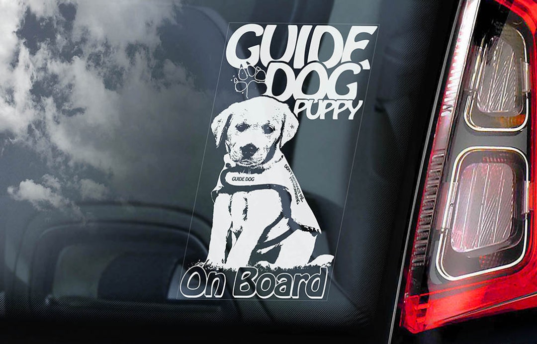 Guide Dog Puppy on Board - Car Window Sticker - Labrador Retriever ...