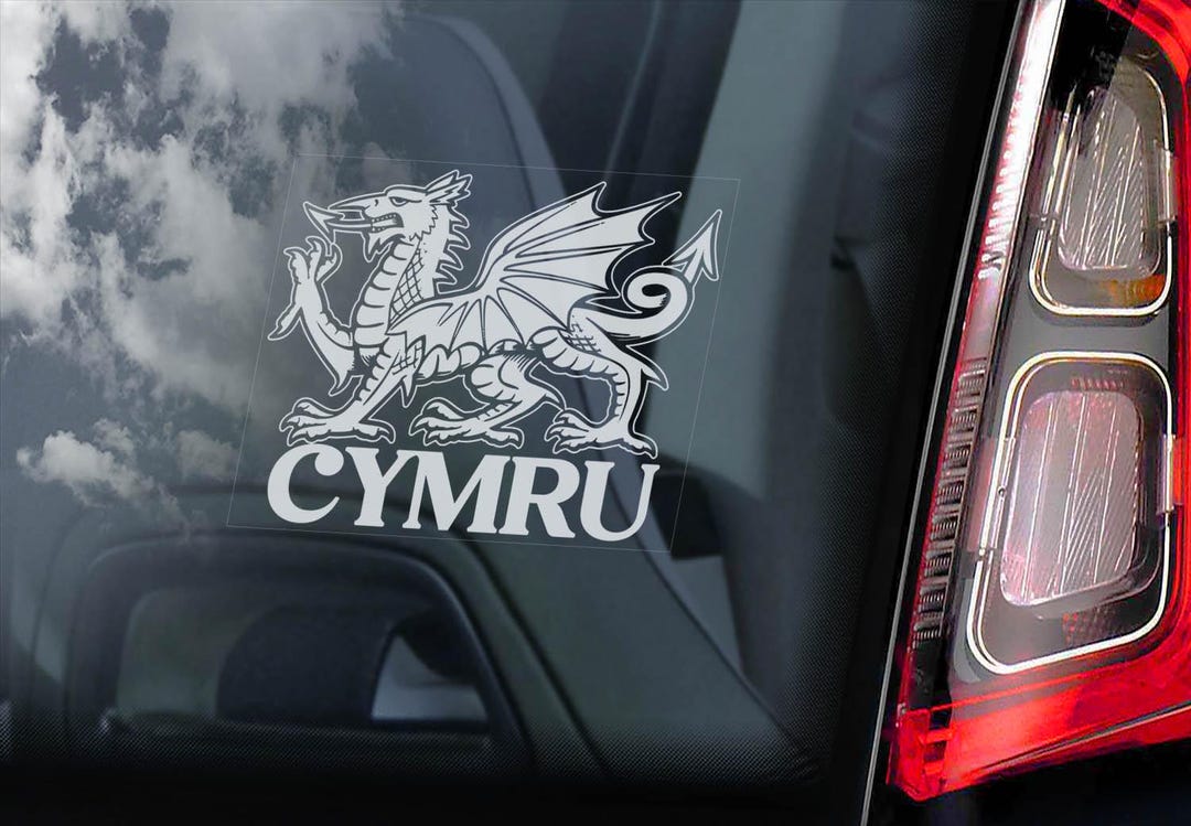 CYMRU Car Window Sticker - Wales Dragon Flag Welsh Rugby Sign Crest ...