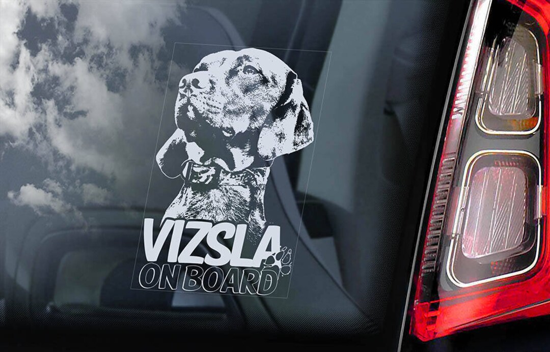 Vizsla on Board - Car Window Sticker - Magyar Hungarian Pointer Dog ...