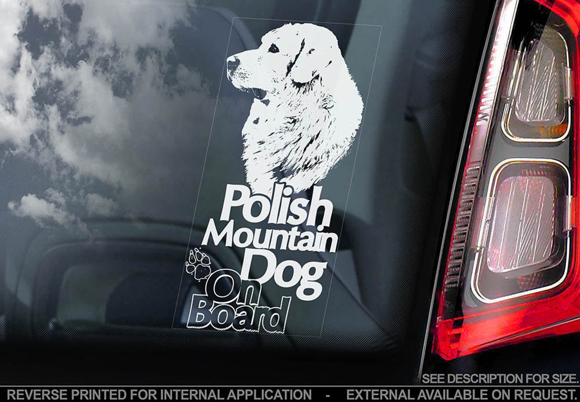 Polish Mountain Dog on Board Car Window Sticker Owczarek - Etsy UK
