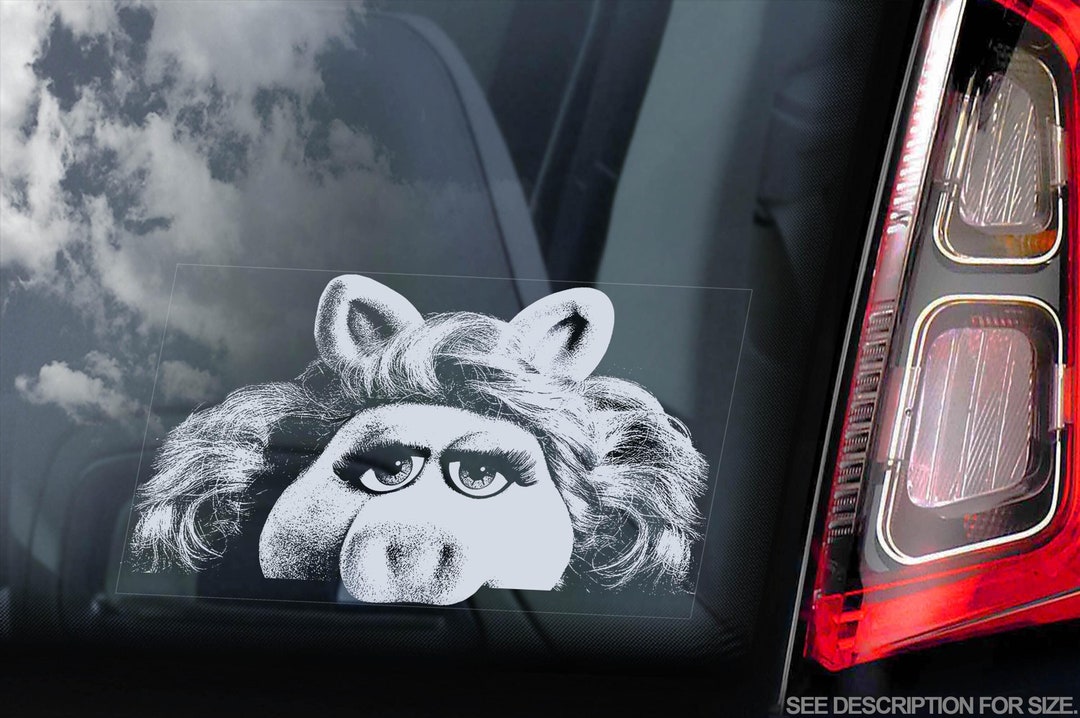 MISS PIGGY Car Sticker, Muppet Show Peeper Window Laptop Bumper Decal ...